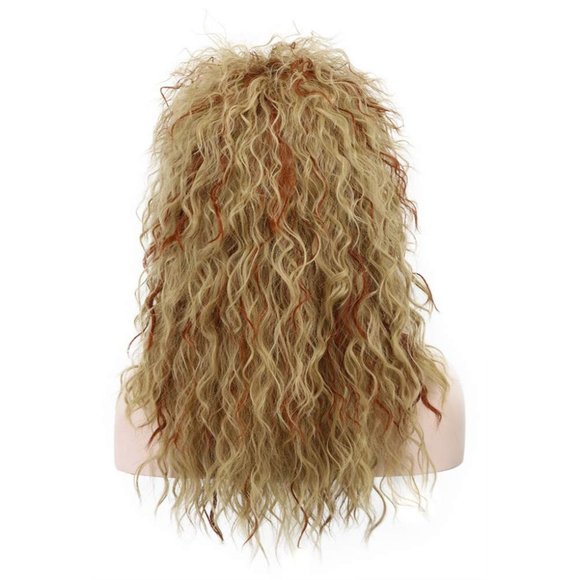 Karlery | Hair | Men Women Orange Mix Blonde Metal Long Curly Rocker ...